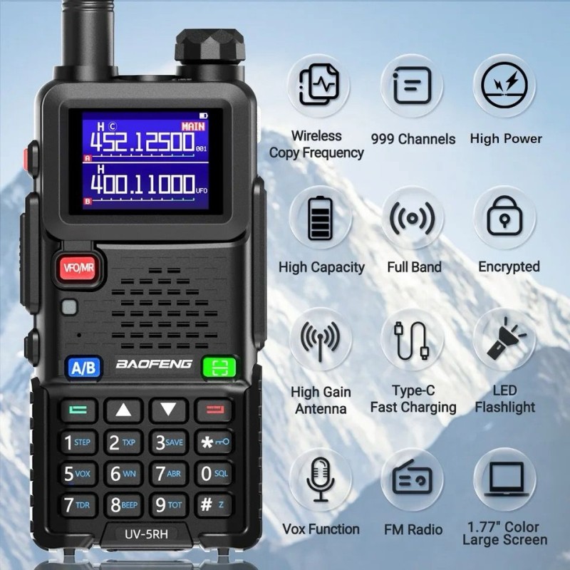 Walkie talkie Baofeng UV-5RH de Banda Aérea.
